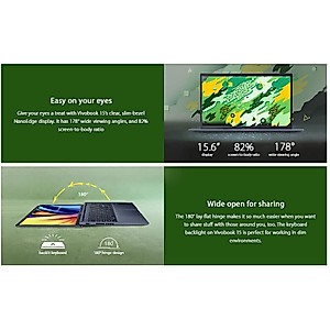 ASUS Newest M1502IA VivoBook Thin and Light Laptop 15.6" FHD AMD Ryzen 5 4600H 16GB DDR4 512GB NVMe SSD USB-C HDMI Backlit Keyboard Fingerprint Reader Windows 11 Home w/ RATZK 32GB USB