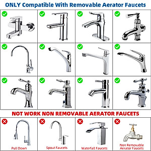 Hibbent NSF/ANSI/CAN 61 Certified Faucet Aerator, CUPC Certification 360° Swivel Kitchen Faucet Aerator, 2 Flow Sprayer Modes Water Saving Faucet Extender-55/64"-27UNS Female Thread/Polished Chrome