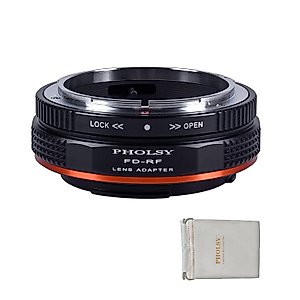 PHOLSY Lens Mount Adapter with Aperture Lever Compatible with Canon FD FL Lens to Canon EOS RF Mount Camera Body for EOS R8, R50, R6 Mark II, R7, R10, R3, R5, EOS R5C, EOS R6, EOS R, EOS RP