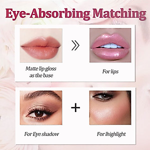 Rosarden Long-Lasting Shiny Liquid Lipstick, Diamond Shimmer Metallic Lip Gloss, Waterproof, Moisturizing, Popular Shiny Lip Gloss for Face & Eyes Makeup