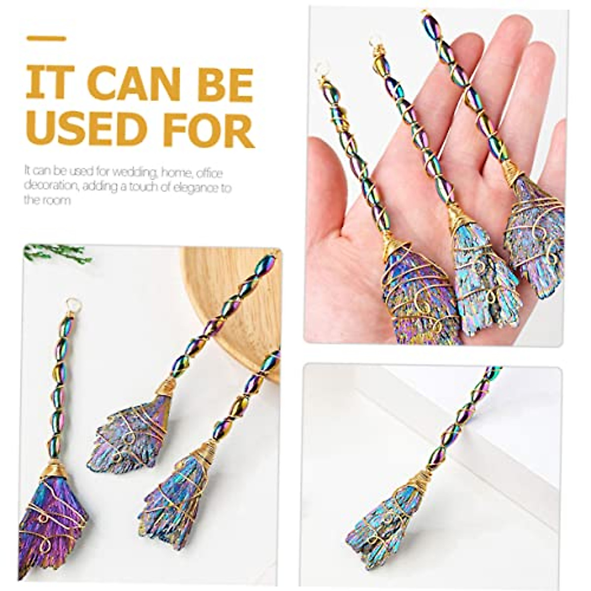 ARTIBETTER Desk Topper 5pcs Pendant Adornment Craft Cluster Material Shape Ornament Irregular Broom Specimen Handmade Random Mineral Stone Decor Crystal Hanging Dining Table Decor