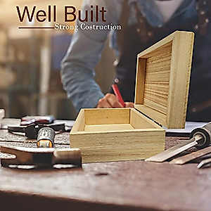 8 Pk Wooden Boxes for Crafts, Unfinished Wood Boxes 5.875 in x 3.8 in x 2 in