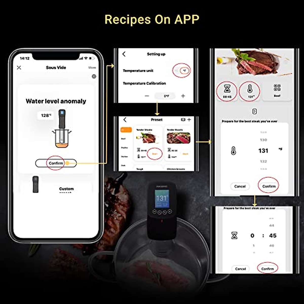 Inkbird WIFI Sous Vide Precision Cooker & 44PCS Electric Vacuum Sealer Sous Vide Kits|Recipes on APP and 1000W Sous Vide Machine| Sous Vide Starter Kits with 30PCS Sous Vide Bags Electric Pump Clips