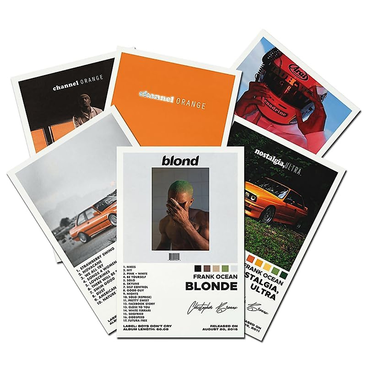 Bkioqoh A Set of 6 canvas posters,Frank Poster Ocean Blonde Poster Channel Orange Poster Nostalgia Ultra Poster 6 Piece Set,8x12IN Canvas Prints Unframed Set of 6