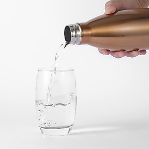 Stainless Steel Double Walled Water Bottle, Vacuum-Insulated Water Thermos 750 ML Copper