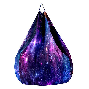 Lukery Bean Bag Chair for Adults (No Filler), Starry Sky Bean Bag Cover, Stuffed Animal Storage Bean Bag Chairs for Kids, Comfy Bean Bags Washable Beanbag Lazy Sofa (XL/39.4x47.2'',Purple Galaxy)