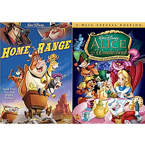 Un-Anniversary Cartoon Alice in WonderLand 2 Disc + Tales: Disney's Home On The Range Double Feature DVD Pack ...Late for a very important date!