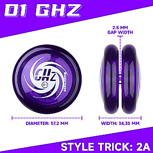 MAGICYOYO Looping GHZ Responsive Yoyo for Kids, 2A Starter Yoyo for Beginner, Easy to Play Basic String Tricks, with 6 Replacement Strings, Yo-Yo Glove, Bag (Purple)