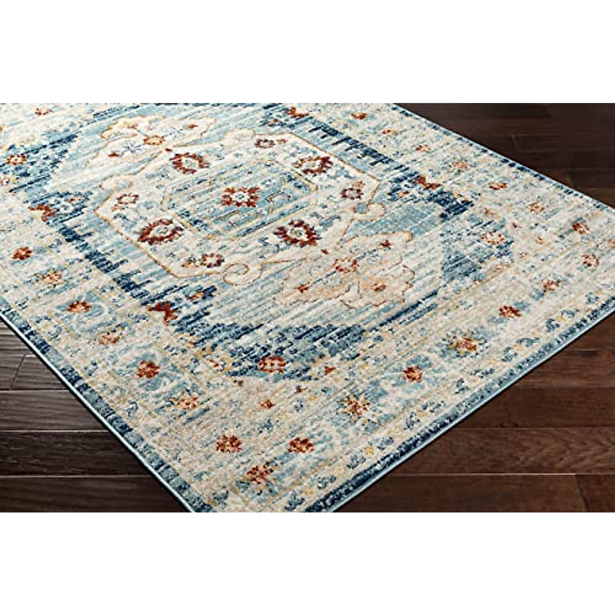Mark&Day Area Rugs, 5x7 Cedar Lake Traditional Blue Area Rug Blue Carpet for Living Room, Bedroom or Kitchen (5'3" x 7')