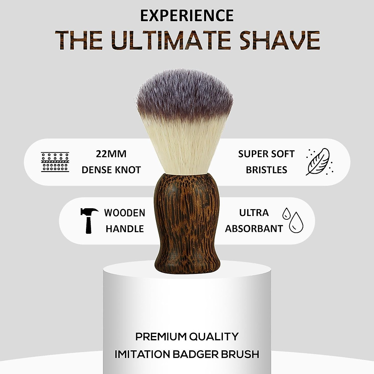 RUBAB MEN Premium Soft Shaving Brush for Men |Leopard Edition| Experience Luxury Shaving with Cruelty-Free Bristles & Classic Wooden Handle | Designed & Crafted in India