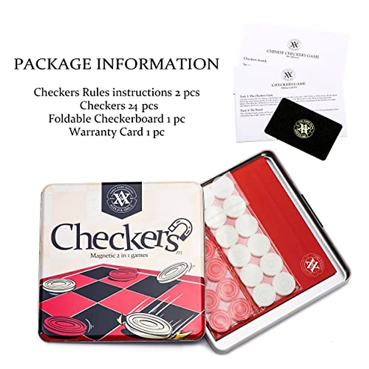 A&A Magnetic Pressman Checkers & Chinese Checkers/Classic Game with Folding Board and Interlocking Checkers/Travel Games