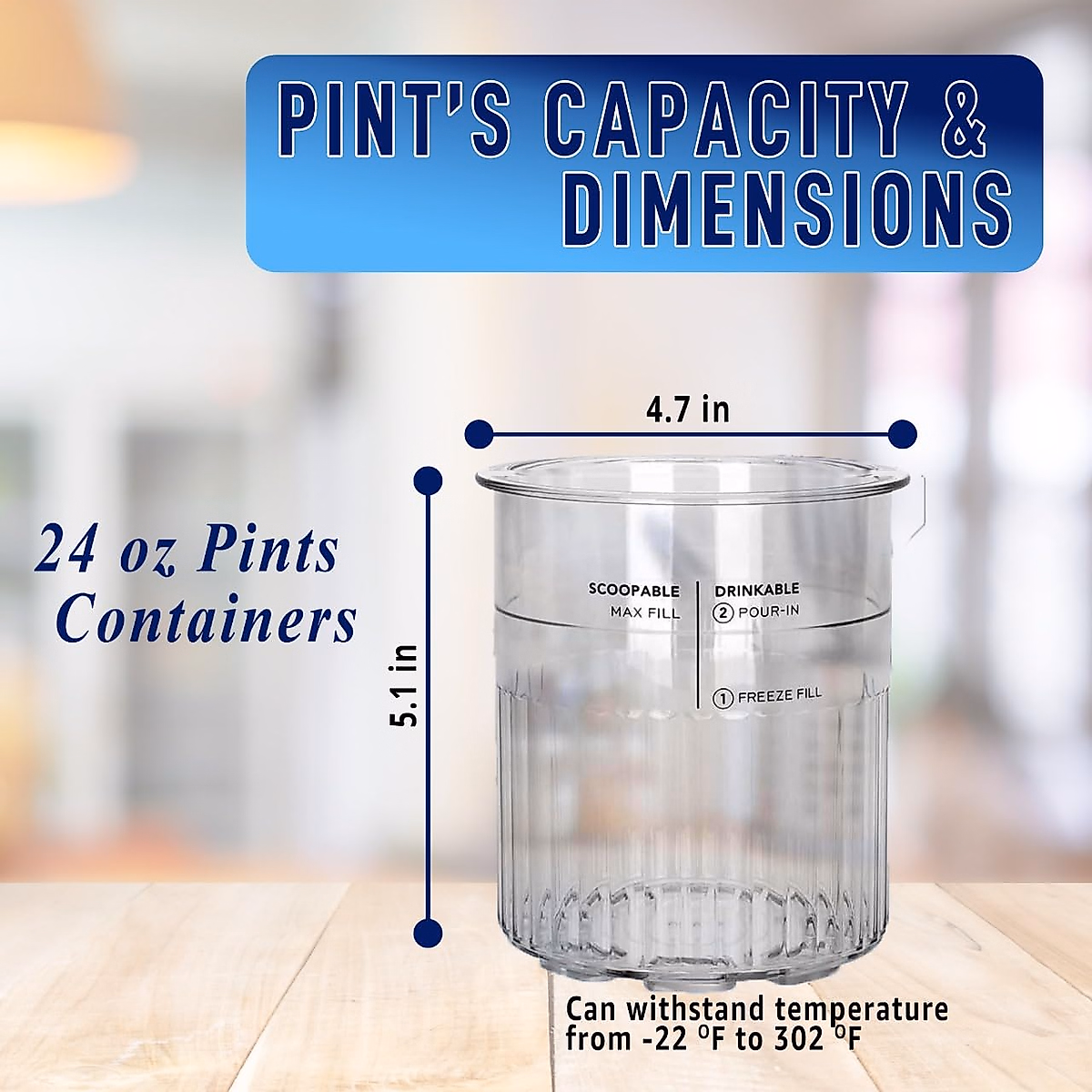 Mellonari Creami Pints for Ninja with Lids, 4 Packs, 24 oz Compatible with NC-500 & NC501, Pink-Yellow-Blue-Green, MNJ-796
