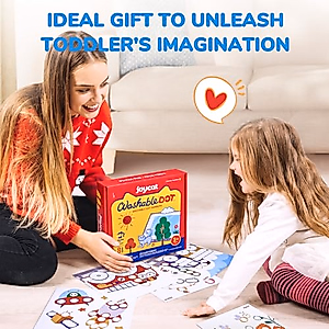 JoyCat Washable Dot Markers for Kids,8 Colors 2.1 fl.oz Non Toxic Dot Paint Markers with 123 PDF &10 Physical Activity Papers,6 Stencils,Bingo Daubers for Toddler 3+,Ideal Arts and Crafts Supplies