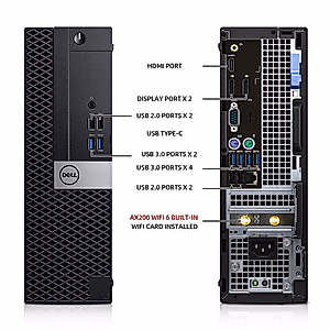 Dell OptiPlex 5050 Desktop Computers PC, 32GB Ram DDR4 512GB M.2 NVMe SSD, AX200 Built-in WiFi 6, Bluetooth 5.2 HDMI, i5-6500 3.2GHz, Dual Monitor Support, RBG Speaker, Refurbished Computer (Renewed)