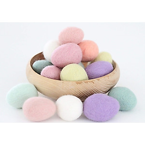 Pastel Easter Felt Eggs- 100% wool felt- choose 6 or 12 count- by Sheep Farm Felt