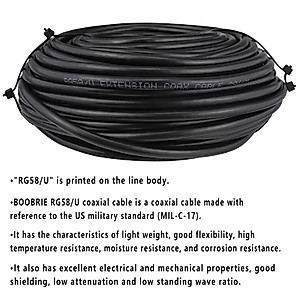 Boobrie 98.4ft WiFi Antenna Cable SMA Male to SMA Female RG58/U Coaxial Cable 50 ohms SMA Extension Cable Low Loss 4G Antenna WiFi Router Extension Cable 3G 4G LTE WiFi Antenna Wireless LAN