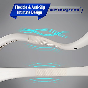 NinetinGel Portable Neck Fan, bladeless neck fan,for Indoor Outdoor Travelling,USB Rechargeable Personal Fan, Rechargeable, Headphone Design,3 Speeds Operated Adjustable,neck fans for keeping cool