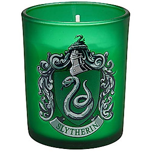 Harry Potter Hogwarts Houses Glass Votive Candles, Set of 4 - Gryffindor, Slytherin, Ravenclaw, Hufflepuff - Unscented, 3 oz - Officially Licensed - Gift for Teens and Adults