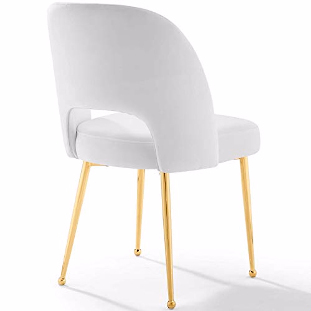 Modway Rouse Performance Velvet Dining Side Chair in White