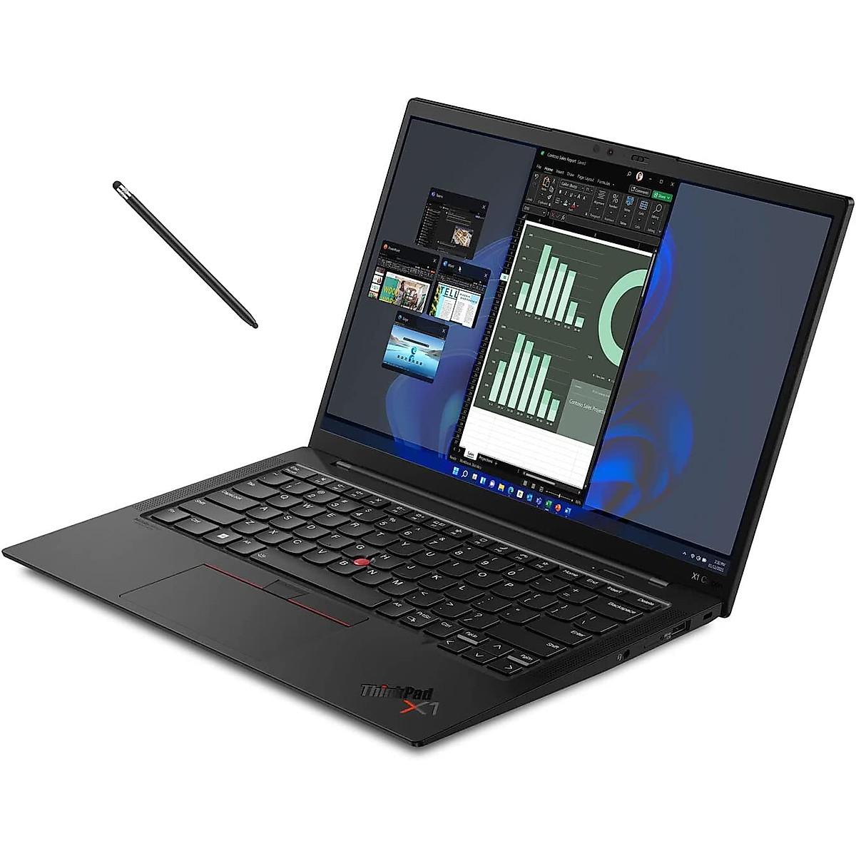 Lenovo ThinkPad X1 Carbon Gen 10 Laptop, 14.0" FHD Touchscreen, Intel Iris Xe Graphics, Intel Core i7-1270P, 32GB RAM, 2TB PCIe SSD, Backlit, Fingerprint, Win 11 Pro, Black, with MTC Stylus Pen
