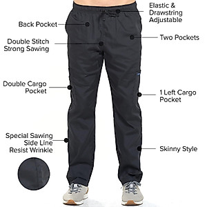 Dagacci Medical Uniform Womens and Mens Scrub Set Unisex Medical Scrub Shirt Top and Pant, Black, Large, Short Sleeve