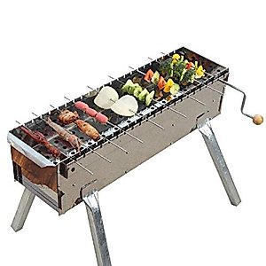TWDYC Charcoal Grill Barbecue Portable BBQ Stainless Steel Folding BBQ Camping Grill Tabletop Grill for Portable Camping Cooking Small Grill