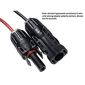 Solar Panel Connectors Compatible with MC-4 Solar Connectors to DC Extension Cable 16AWG with DC 5.5mmx2.1mm, DC3.5x1.35mm,DC5.5x2.5mm and DC8mm Adapter for Portable Power Station Solar Generators