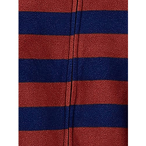 Simple Joys by Carter's Baby Boys Holiday Loose-fit Flame Resistant Fleece Footed Pajamas And Toddler Sleepers, Burgundy Stripe/Light Blue Moose, 12 Months US