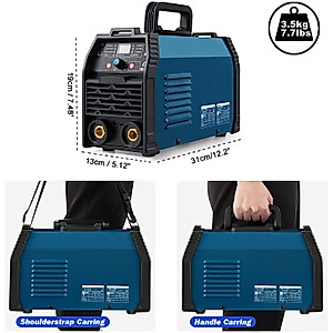 200A ARC Welding Machine, 110V/220V Dual Voltage Welder, IGBT Stick MMA Welder LED Display with Electrode Holder Work Clamp