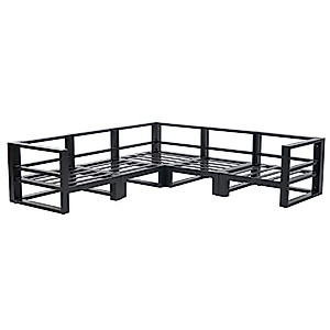 LebenLiebe 5 Pieces Patio Furniture Set Outdoor Aluminum Sectional Sofa Couch All-Weather Conversation Set with Upgraded Dark Grey Cushions