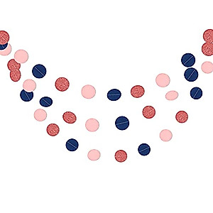 Navy-Blue Pink Rose-Gold Gender-Reveal Decorations - 52FT Party Streamers Garland Backdrop Banner Decor,Baby Bridal Shower Engagement Christmas Wedding Birthday Paper Streamer Lasting Surprise