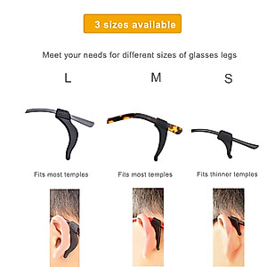 12 Pairs Kids and Adults Sport Eyeglasses Temple Tips Sleeve Retainer, Anti-Slip Eyeglasses Ear Grips,Soft Silicone Ear Hooks, Comfortable Eyeglasses Strap Holders, Eyewear Retainers（Black,Clear)