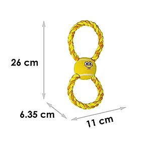 Buckle-Down Pet Rope Toy - Spongebob Squarepants Face Smiling + Yellow/Gold Yellow Rope