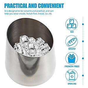 Garneck Stainless Steel Bucket Beer Bottle Bucket Double Metal Cooler Bucket Metal Ice Bucket Holder Cocktail Ice Drinks Buckets Bottles Cooler Tinplate Tableware