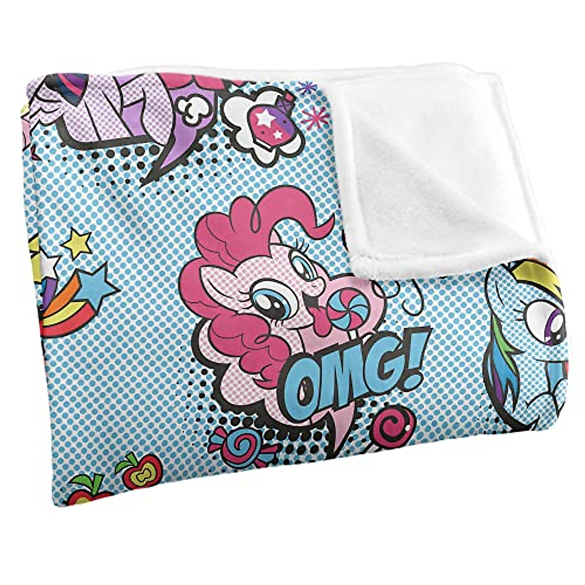 My Little Pony Blanket, MLP Pop Art Pattern Silky Touch Super Soft Throw Blanket 50" x 60"