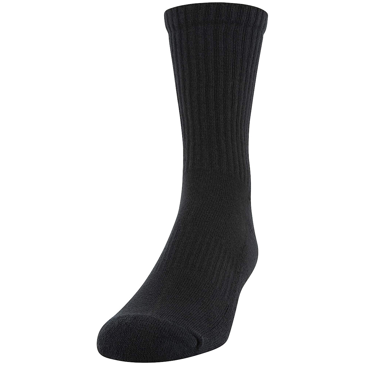 Gildan Men's Active Cotton Crew Socks, 10-Pairs, Black, Shoe Size: 6-12