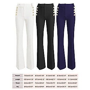 Famulily Bootcut Dress Pants for Women Slim Fit Flared Slack Stretch Pants for Office Ladies White S