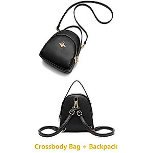 NUWA Small Crossbody Bag Mini Backpack Purse Shoulder Cellphone Women Girl Cute Lady Handbags (Black)