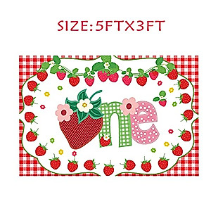 Strawberry Birthday Party Supplies.Strawberry-Themed Balloon Column Pink-Themed Balloons Strawberry-Themed Background Cloth For Children's 1st Birthday Party Decorations