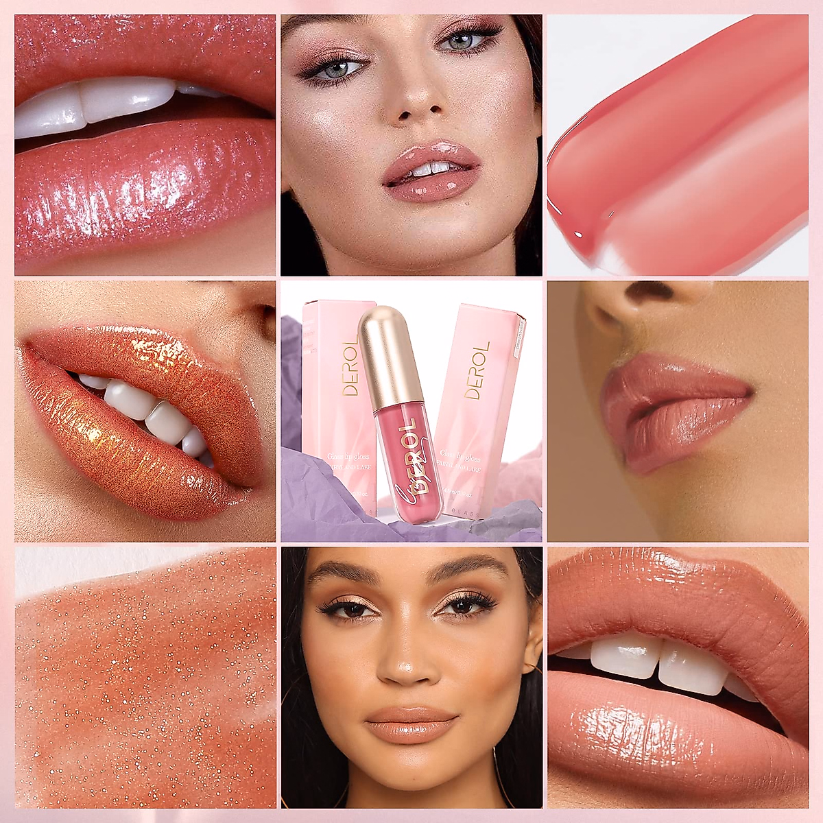 KISSIO Plumping Lip gloss,Shimmer and Cool,Make Lips Plump and Moisturizing,Lip Gloss contains Peppermint and Beeswax,Cruelty Free,0.19 oz. (03#Lakeside)