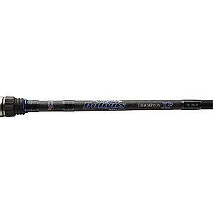 Dobyns Rods Champion XP Series 7’0” Spinning Bass Fishing Rod DC702SF | Med-Light Fast Action | Modulus Graphite Blank w/Kevlar Wrapping | Fuji Reel Seats & Alconite Guides | Line 6-12lb Lure ⅛ -½ oz, Black/Blue