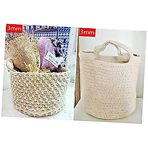 DOITOOL 3pcs Woven Tapestry Plant Stuff Plant Hangers Plant Tapestry DIY Cotton Knitting Rope Wall Hanging Rope Macrame Thread Natural Cotton Rope DIY Rope Twisted Rope lace Supplies