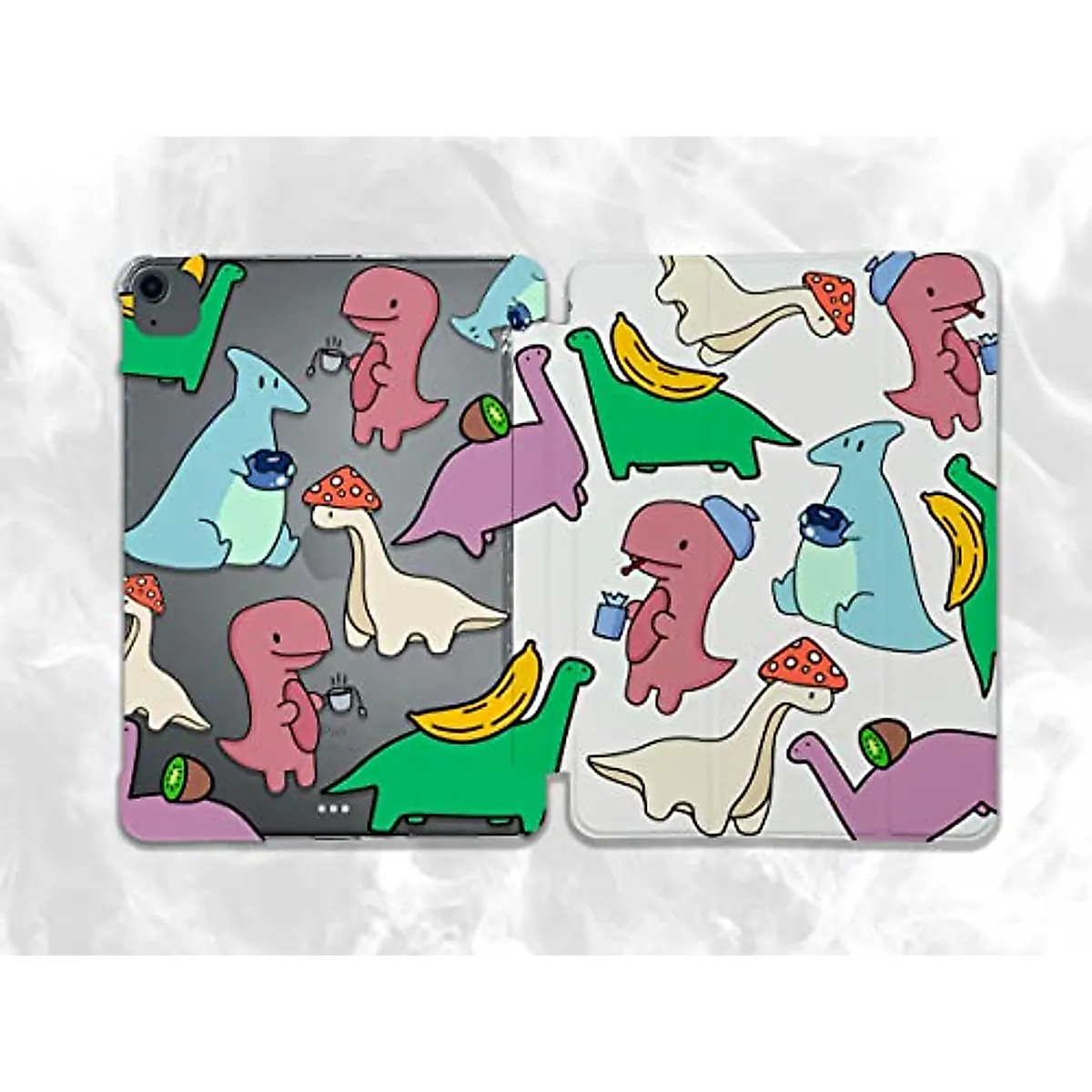 Cute Dino Kid Colorful case Compatible with iPad Mini Air Pro 7.9 8.3 9.7 10.2 10.9 11 12.9 inch Pattern Cover New 2022 2021 Trifold Stand 3 4 5 6 7 8 9 Generation 563 (12.9 Pro 3/4/5 gen)