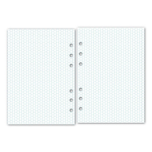 A5 Hexagon Graph Paper Planner Insert Refill, 5.83″ x 8.27″, Fits 6-Rings Binders - Filofax, LV GM, Moterm, Choice of Quantity
