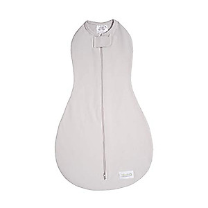 Woombie Simply Baby Swaddling Blanket I Soothing, Cotton Baby Swaddle I Wearable Baby Blanket, Grey Lullaby, 0-3 Months