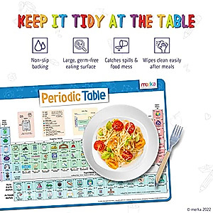 merka Kids Placemat Educational Placemats Periodic Table for Kids Chemistry Learning Placemat Kids Placemat for Dining Table