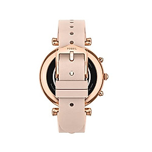 Fossil Carlie Gen 6 Hybrid 38mm Stainless Steel and Silicone Smart Watch,Fitness Tracker Color: Rose Gold, Taupe (Model: FTW7077)