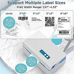 TEROW Printer 2024D Thermal Label Printer 4x6 Shipping Label Printer with 127mm/s High-Speed Printing and Auto Label Detection