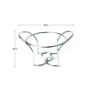 Rigeli Regent Chromeplated Wire Sauce Warmer w/Ladle Stainless Steel Round Soup Warmer with spoon Perfect for Chocolate, Caramel, Cheese, Sauces and More