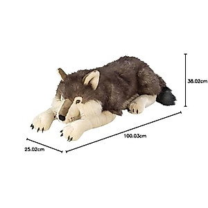 Wild Republic Jumbo Wolf Plush, Giant Stuffed Animal, Plush Toy, Gifts for Kids, 30 Inches